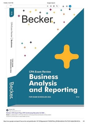 BECKER TEXTBOOK- BUSINESS ANALYSIS AND REPORTING REVIEW (2024) | eBay