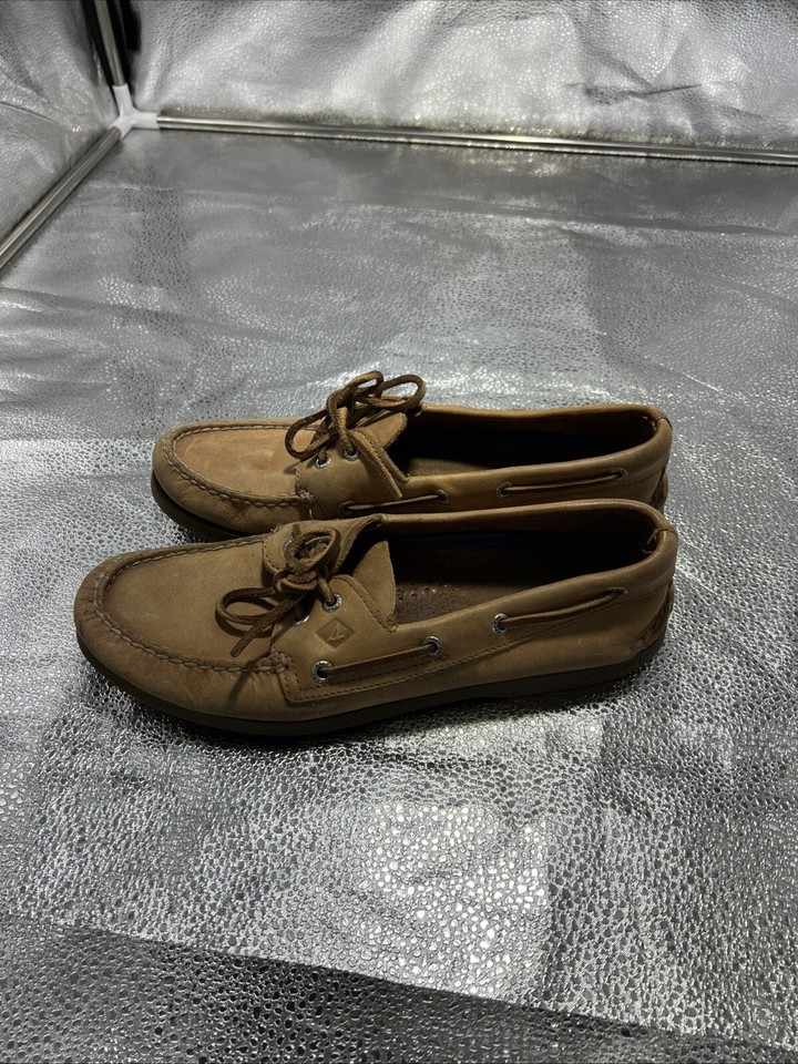 Sperry Top Side Boat Shoes Light Brown Leather Men Size 10 100s Preppy ...