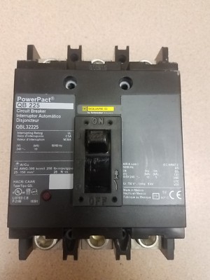 Square D - PowerPact QBL32225 Breaker 225A GOOD CONDITIONS 1 YEAR ...