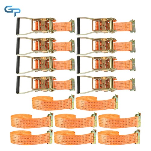 E-Track Ratchet 2" x 15' Heavy Duty Straps 4000 lbs Orange Tie Down ...