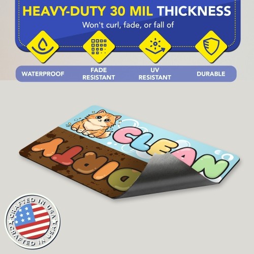 Magnet Me Up Clean Dirty Dishwasher 5x3 Inch Magnetic Decal Cute ...
