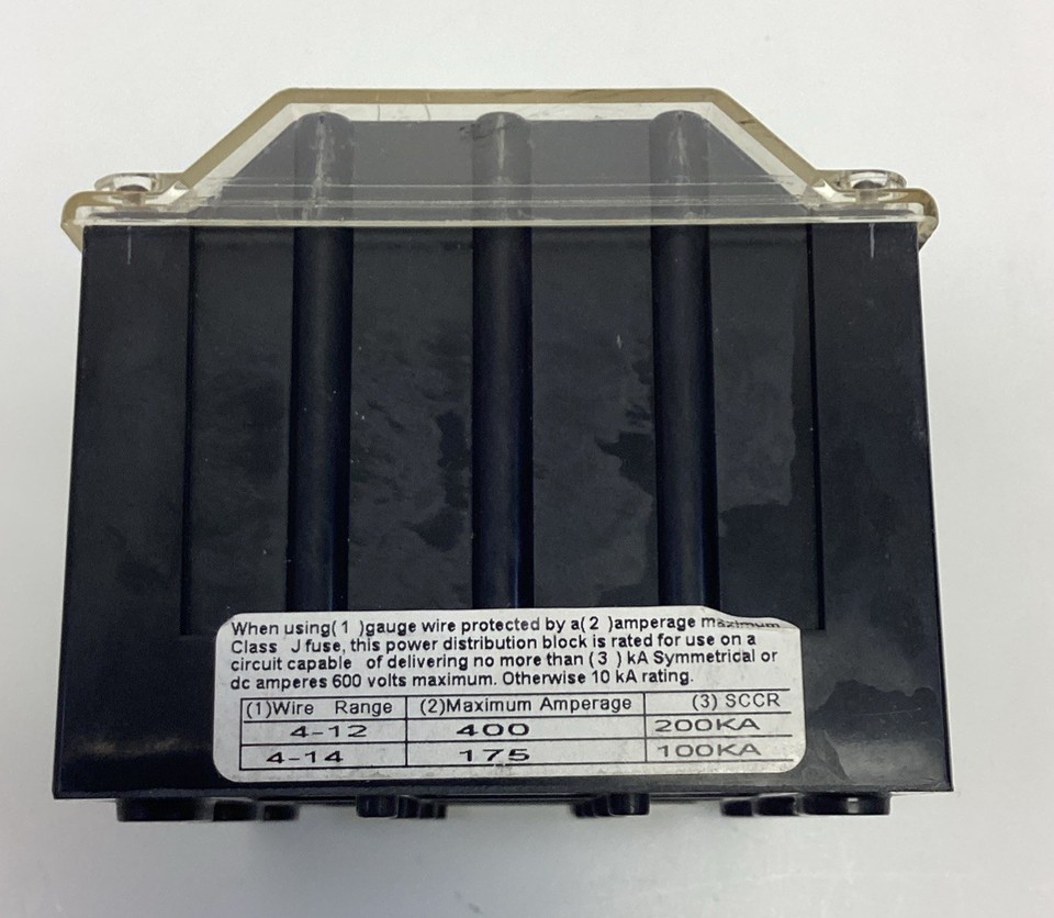 Edison HPB106-3 Power Distribution Block w/ Guard 3-Pole, 175A, 600V | eBay