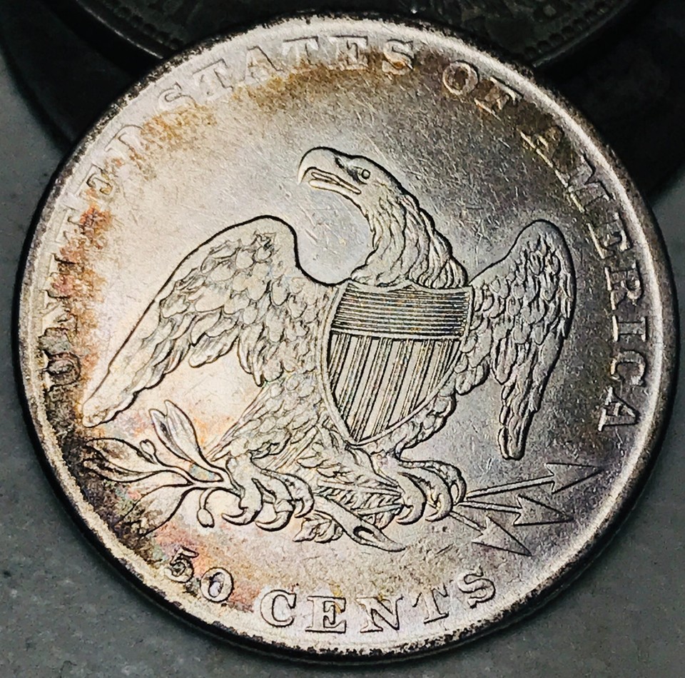 1837 Capped Bust Half Dollar 50C Ungraded Reeded Edge 90% Silver US ...