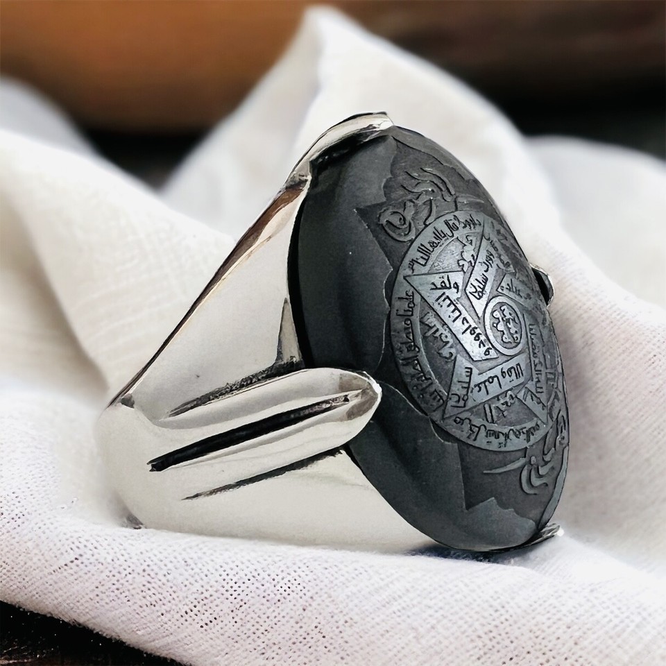 Genuine Hadid Cini, Seal Of Solomon David star 925 Sterling Silver Ring ...