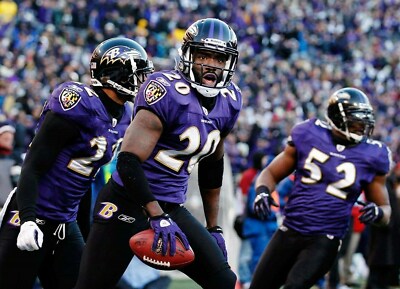 RAVENS HALL OF FAME LEGENDS ED REED WITH RAY LEWIS IN BACKROUND CLASSIC ...