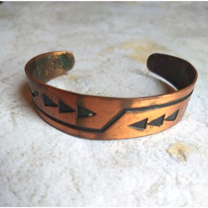Vintage Copper Tribal Cuff Bracelet Bell Trading Comp… - Gem
