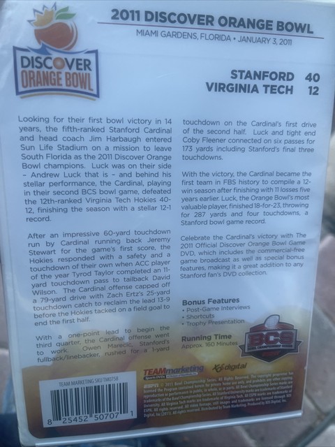 2011 Orange Bowl-Vt Vs Stanford (DVD) for sale online | eBay