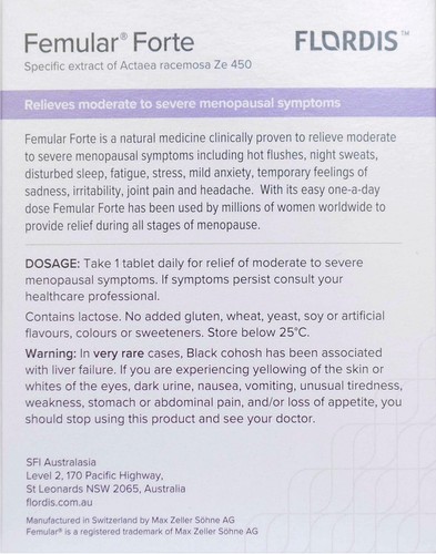 Flordis Femular Forte 30 Tablets Relieve Moderate, Severe Symptoms of ...