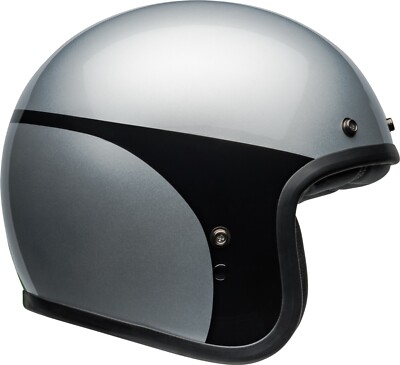 Bell Custom 500 Open Face Motorcycle Helmet Chassis Gloss Silver/Black ...
