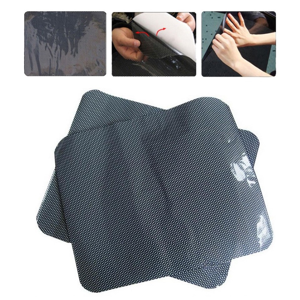 2pcs Electrostatic Black Film Car Side Window Sunshade Sticker For Heat ...