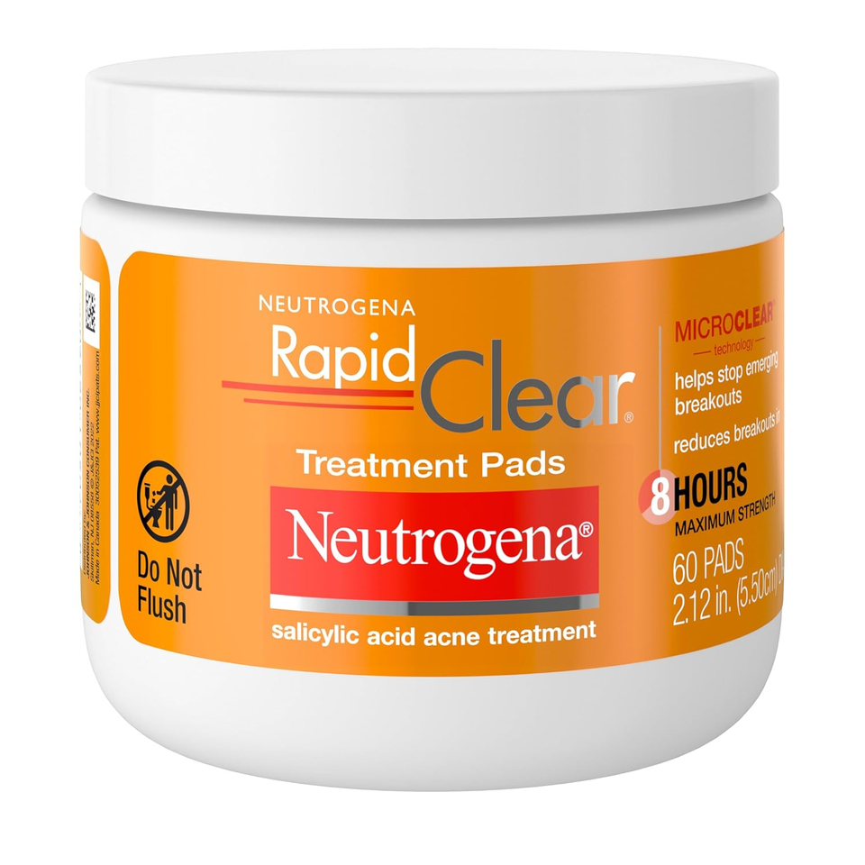 Neutrogena Rapid Clear Maximum Strength Acne Face Pads, for Acne Prone Skin, Sal | eBay