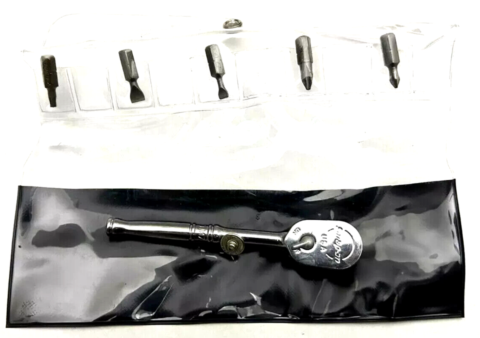 SNAP ON TM72SET 1/4" Hex Drive Chrome Magnetic Bit Ratchet w/ Bits NEW ...