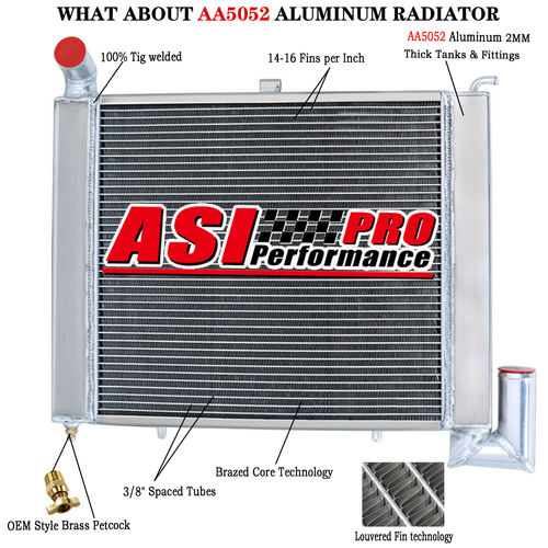 4-Row Aluminum Radiator for 1963-1972 64 65 66 67 Chevy Corvette C2 C3 ...