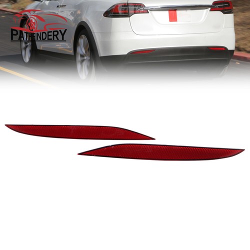 For 2016-2023 Tesla Model X Rear Bumper Reflector Light Cover Red Left ...