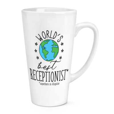 World's Best Receptionist 17oz Large Latte Mug Cup Funny Joke Favourite ...