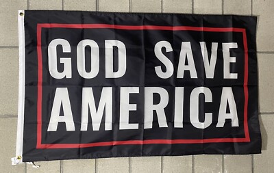 God Saves Flag FREE SHIP Jesus Republican Lib Savior Save America USA ...