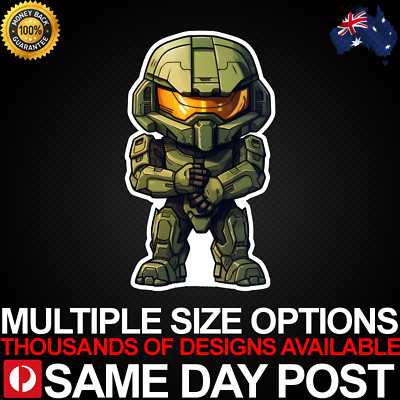 CUTE CHIBI MASTER CHIEF Vinyl Car Sticker Decal Laptop Characters ...