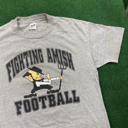 Vintage Fighting Amish Shirt Mens XL Gray 90S Football Parody Irish Tee ...
