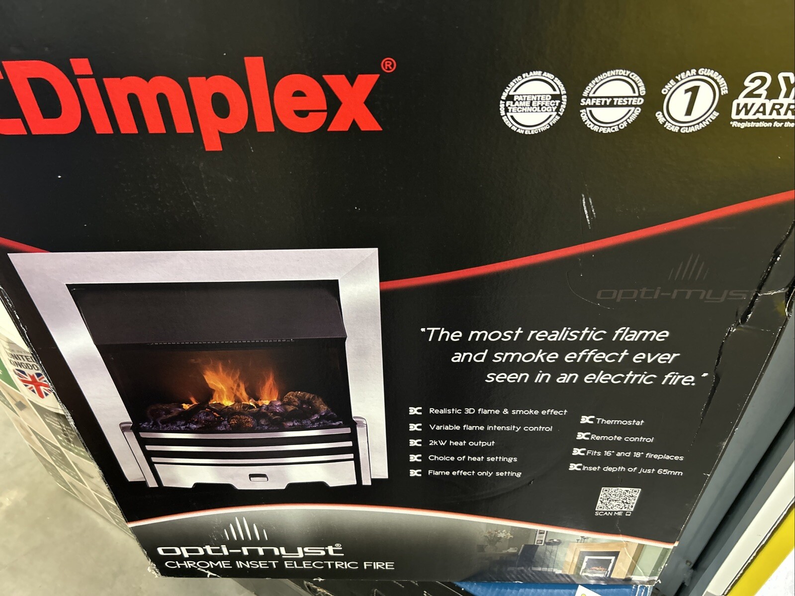 Dimplex Opti-myst Inset Chrome Electric Fireplace - Silver (RTOPI20CH ...