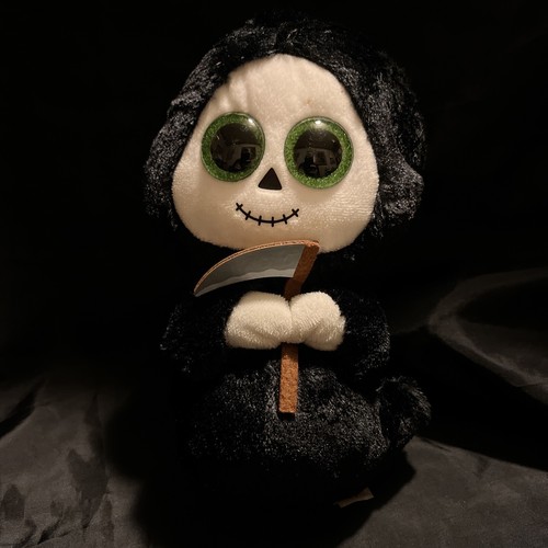TY Beanie Babies Boo Grimm Reaper Plush Black Green Eyes Halloween 2015 ...