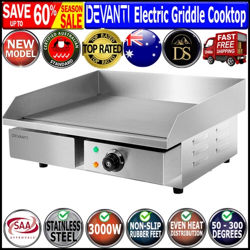 Electric Griddle Grill Hot Plate Commercial 3000W Stainless Steel ...