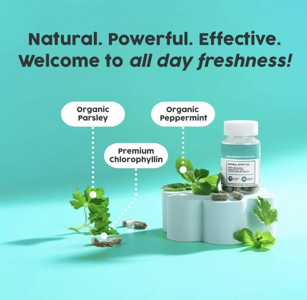 DEOS Full Body Deodorizer 30 Caps - Natural Odor Control, Detox & Gut ...