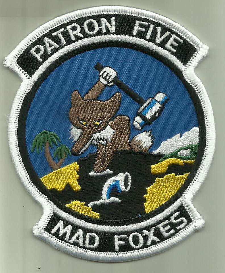 PATRON FIVE U.S.NAVY PATCH VP-5 MAD FOXES AIRCRAFT PILOT NAS ...
