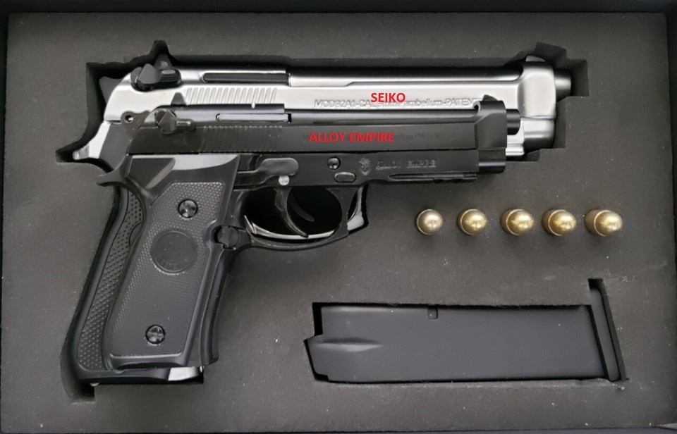 * SEIKO Beretta M92 A1 Shell Eject COLLECTORS Toy Gun 1:2 Mini Guns ...