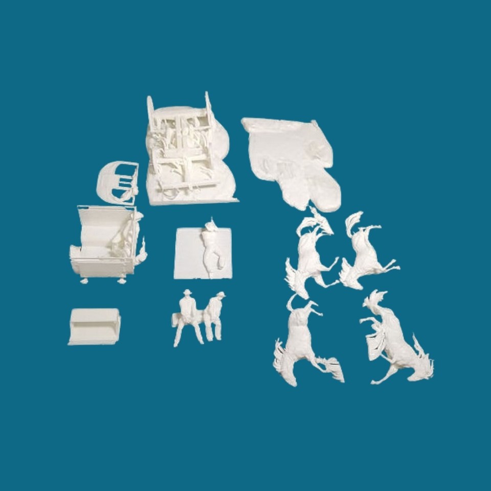 Diorama Escape In The West Cowboys with Wagon Scale 1:35 Models Kits ...