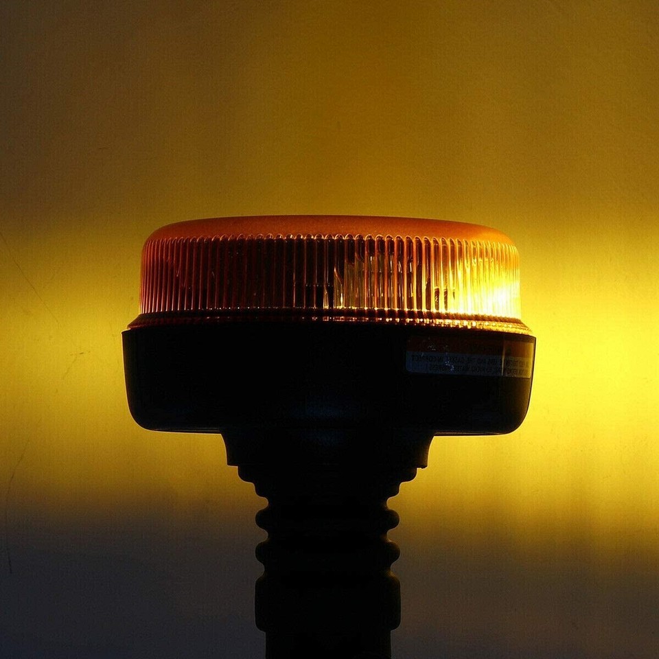 LED Rotating Flexi DIN Pole Mount 4 Flashing Modes Warning Light Beacon ...