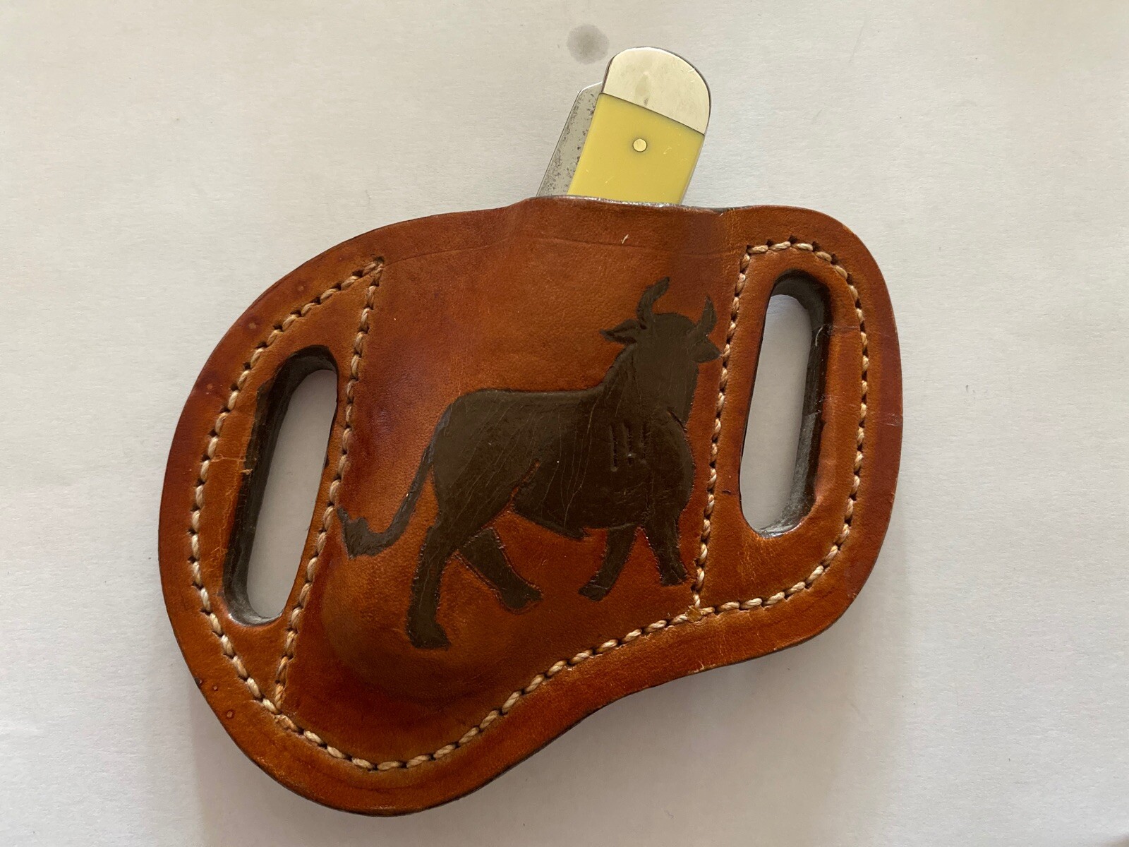 tooled leather knife sheath holster knife case scabbard trapper | eBay