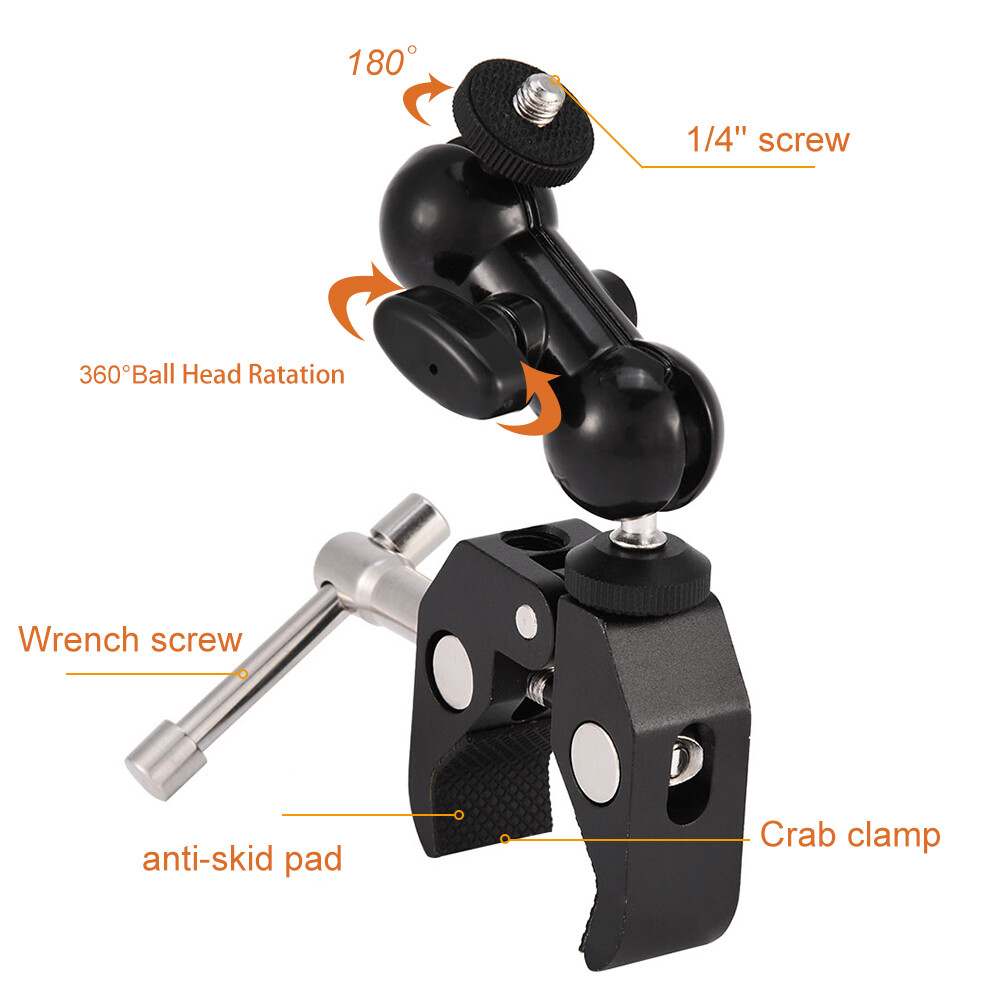 Multi Function Ball Head Adapter Arm Mount With Adjustable Clamp ...