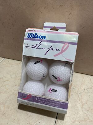 NWB Wilson 6 Pack Golf Balls Breast Cancer Awareness Soft Clear Cover ...