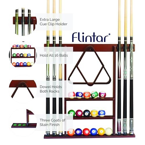 Wall Mount Cue Rack, Premium Quality Made in TAIWAN, Billiard Pool Cue ...