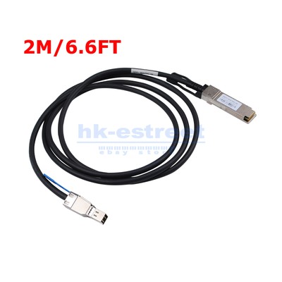 External Mini SAS HD SFF-8644 to QSFP(SFF-8436) Hybrid SAS Cable 30AWG ...