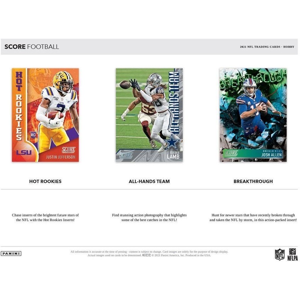 NFL 2021 Panini Score American Football Blaster Box Trading cards ...