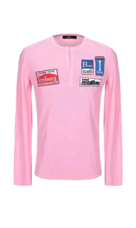 ICEBERG RACING HENLEY SHIRT PINK UNISEX RARE | eBay