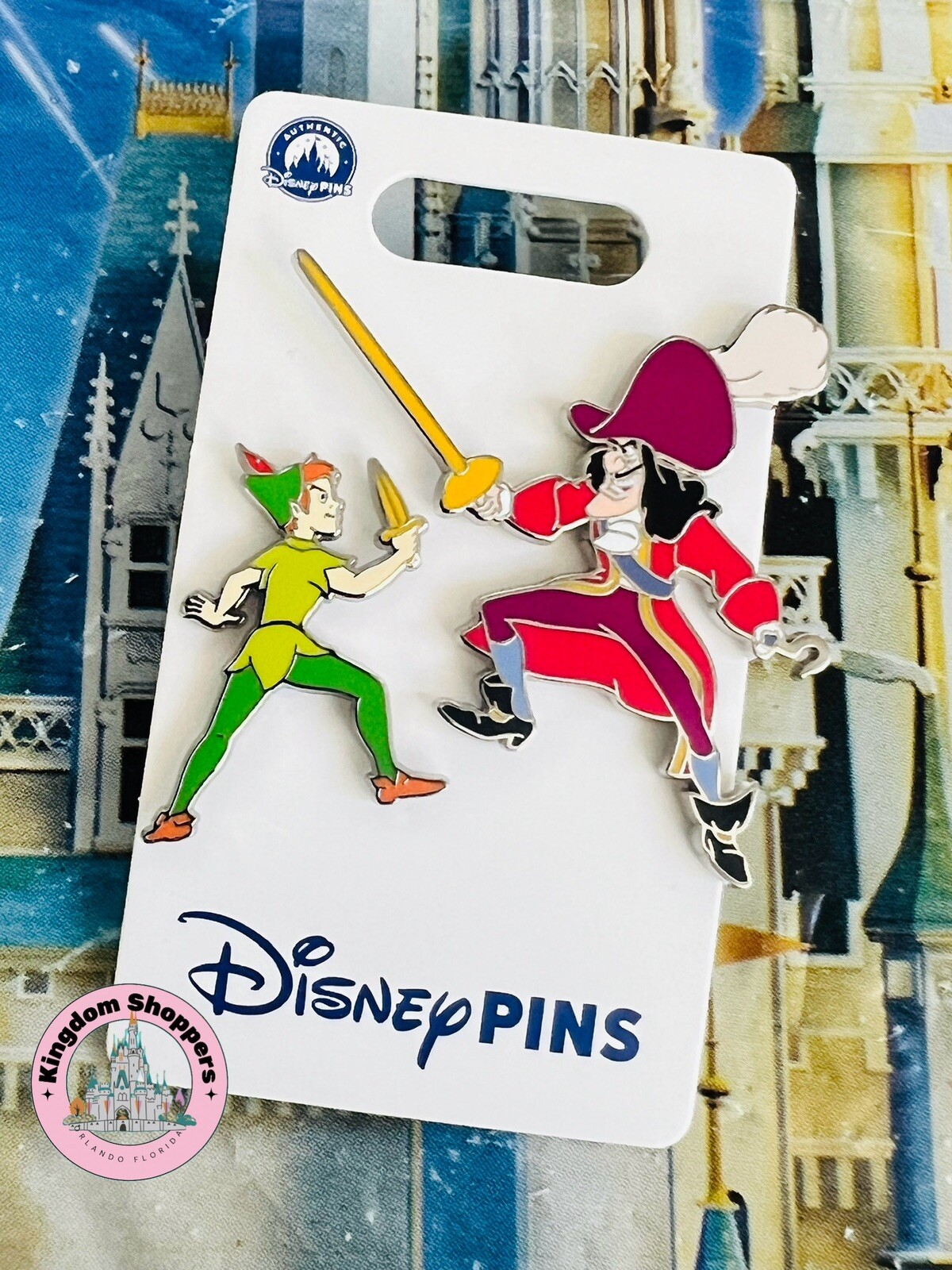 2025 Disney Parks Peter Pan Captain Hook Sword Fight 2 Pin Set OE | eBay