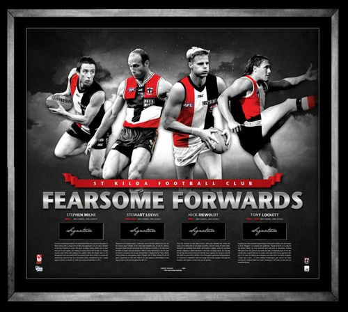 ST KILDA TONY LOCKETT NICK RIEWOLDT MILNE LOWE SIGNED & FRAMED LIMITED ...