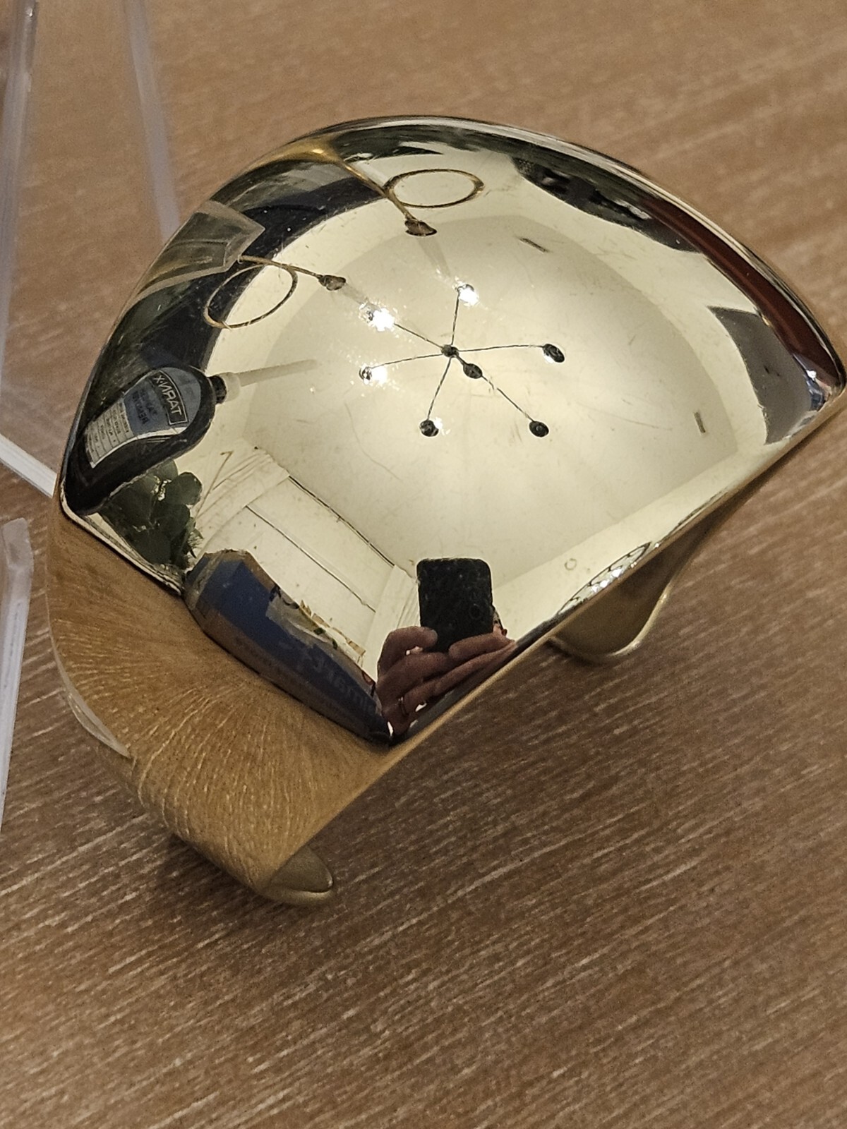 Vintage Domed Solid BRASS Cuff Bracelet Handwrought N… - Gem