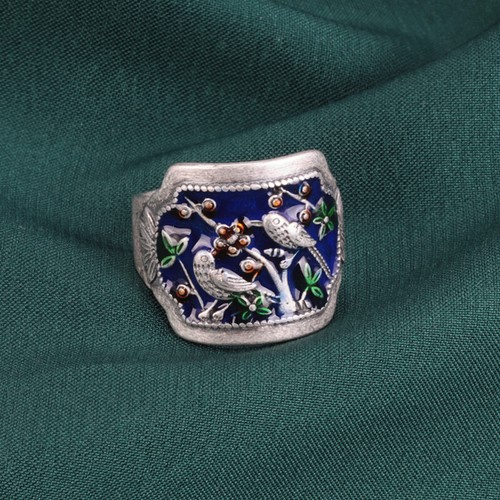 Fashion China Miao Silver Handmade Bird Women's Wedding Adjustable Ring ...