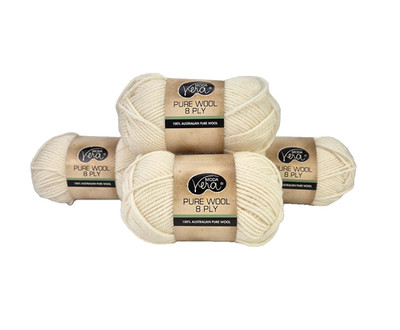 Moda Vera Pure Wool 8ply Creamy White Yarn X 4 Balls New | eBay Australia
