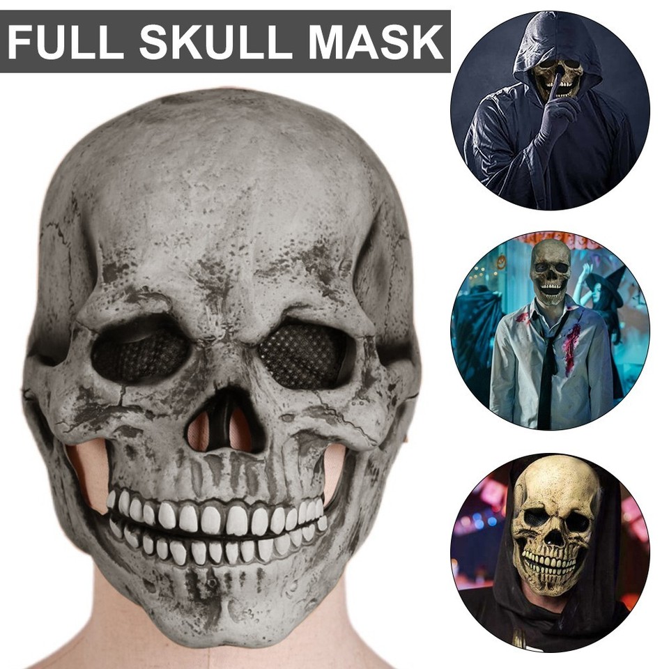 Rubber Skeleton Halloween Mask With Moving Mouth NEW! Scary Spooky ...