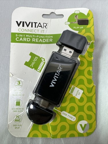 Vivitar Connect It 5-1 Multi Function SD Card Reader 3 Interfaces New ...