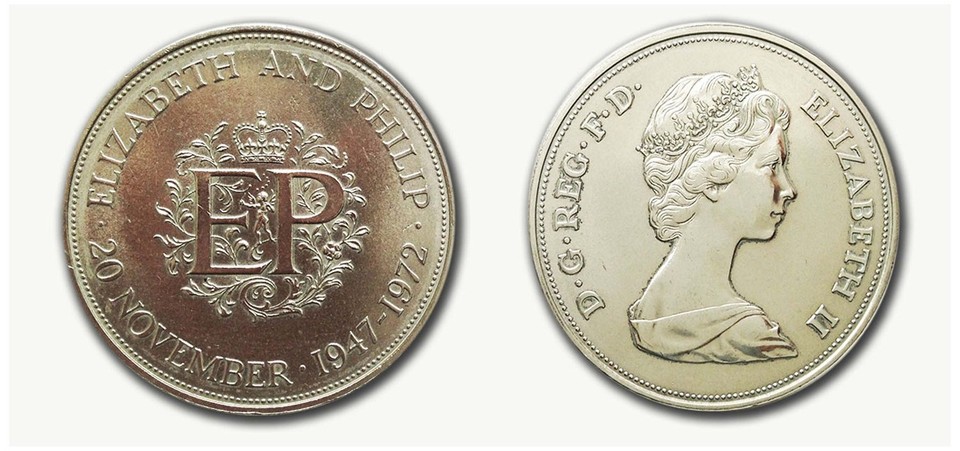 ELIZABETH AND PHILIP 20 NOVEMBER 1947 - 1972 Commemorative coin | eBay UK