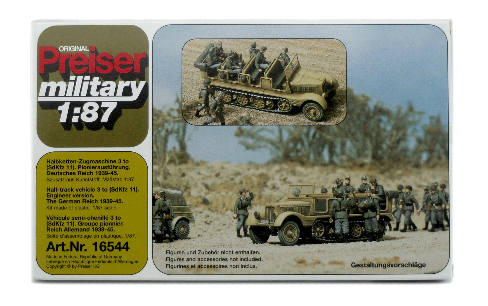 Preiser 16544 Halbketten-Zugmaschien 3 to Spur H0 1:87 | eBay