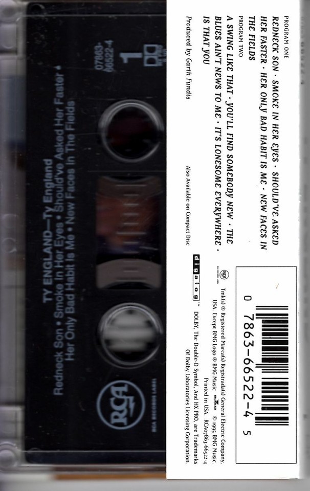 Ty England Self Titled S/T 1995 Cassette Country Folk Rock Western | eBay