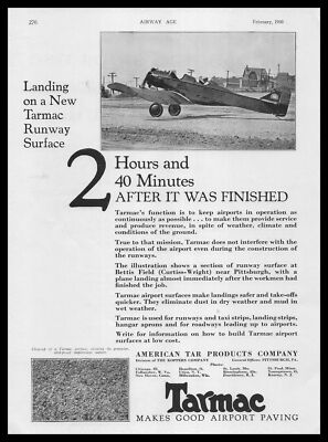 1930 American Tar Products Pittsburgh Photo Tarmac Brand Runway Surface ...
