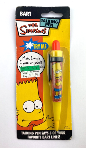 NEW - THE SIMPSONS TALKING PEN BART 2006 BY RDK #74678 - Tested | eBay