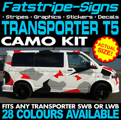 to fit VW TRANSPORTER T5 CAMO GRAPHICS STICKERS STRIPES DECAL VAN ...